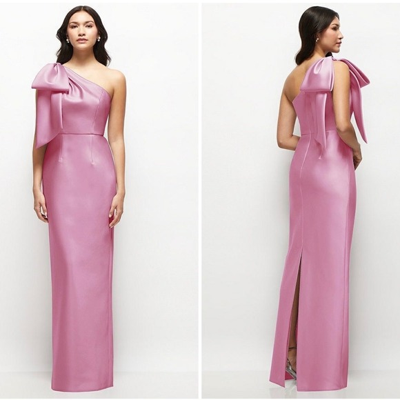 ALFRED SUNG | Dresses | Alfred Sung Oversized Bow Oneshoulder Satin ...